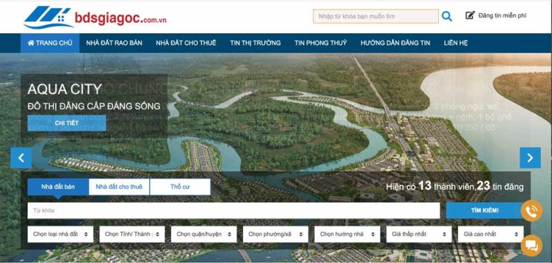 Thiết kế web Bất động sản